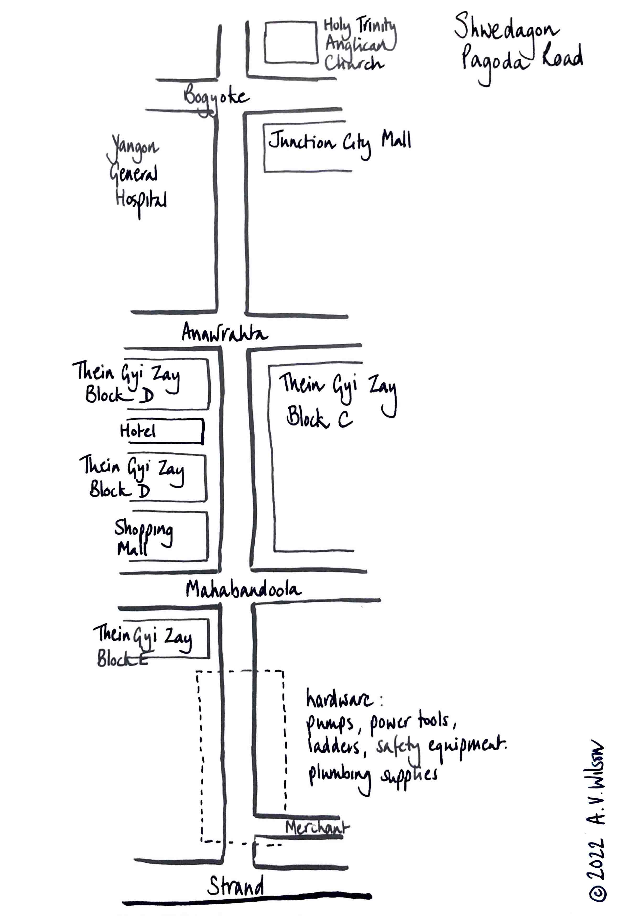 Shwedagon Pagoda Road – Yangon street map